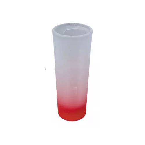 Vaso de vidrio 2.5oz. Estilo tequilero.Glaseado con fondo color rojo ...